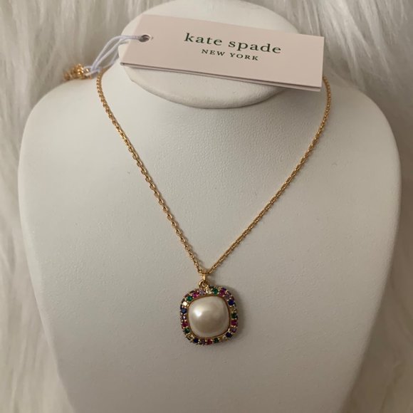 kate spade | Jewelry | Kate Spade Shine Bright Pave Pearl Pendant ...